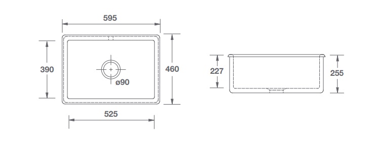 Shaws Inset 600 Sink - Sea of White