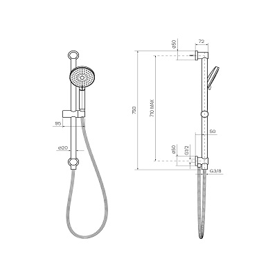Shower Sliding Rails Category - Sea of White